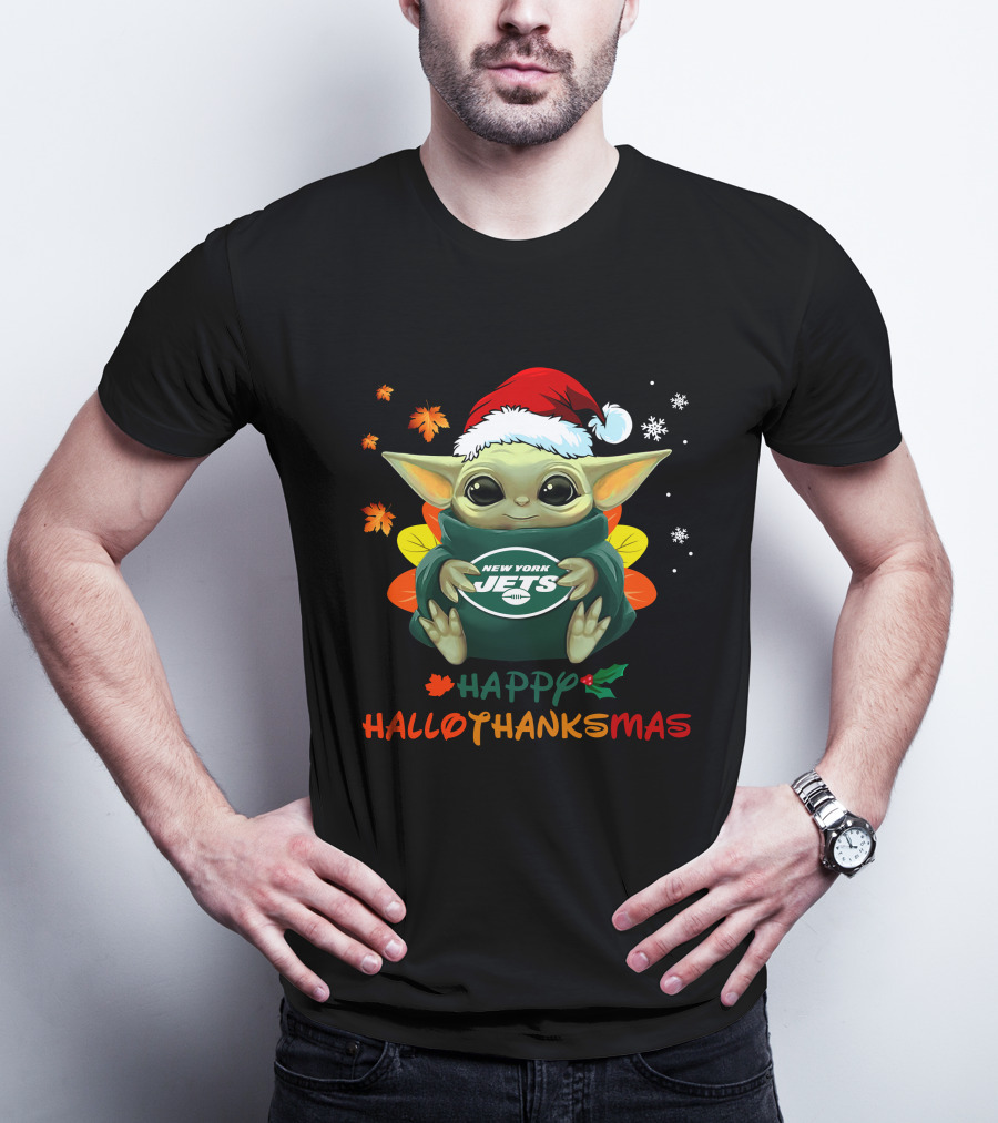 Happy Hallothanksmas New York Jets Baby Yoda 505 L1PTT T-Shirt