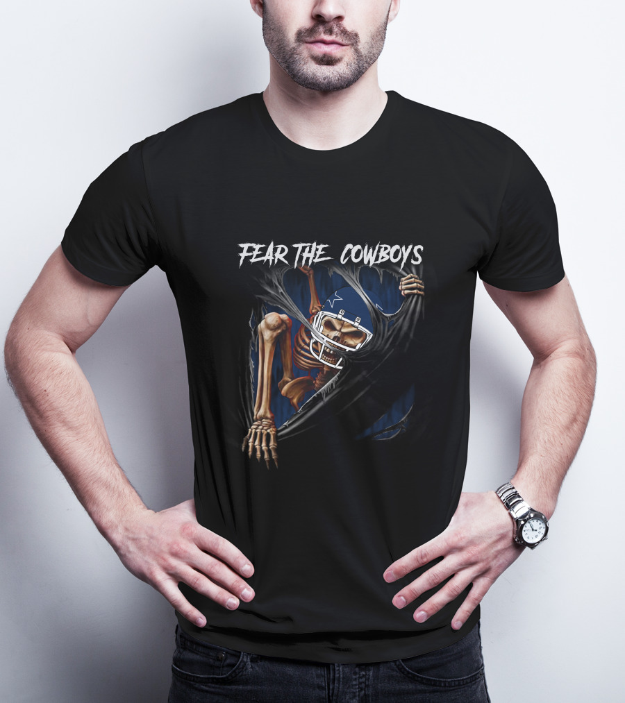 Fear The Cowboys Skeleton Dallas 515NFL L1MTH T-Shirt