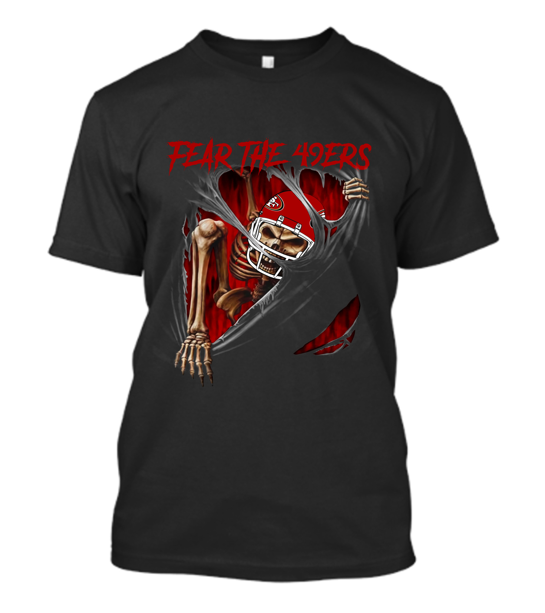 Fear The 49ers Skeleton NFL L1MTH San Francisco 515NFL T-Shirt
