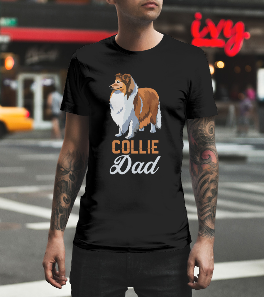 Collie Dad Loving Dog Owner T-Shirt