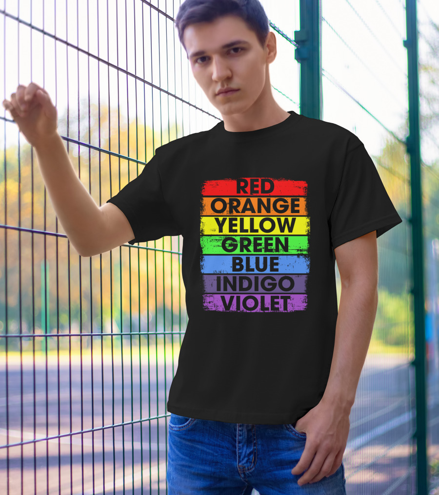 Colors Of The Rainbow Red Orange Yellow Green Blue Indigo Violet T-Shirt