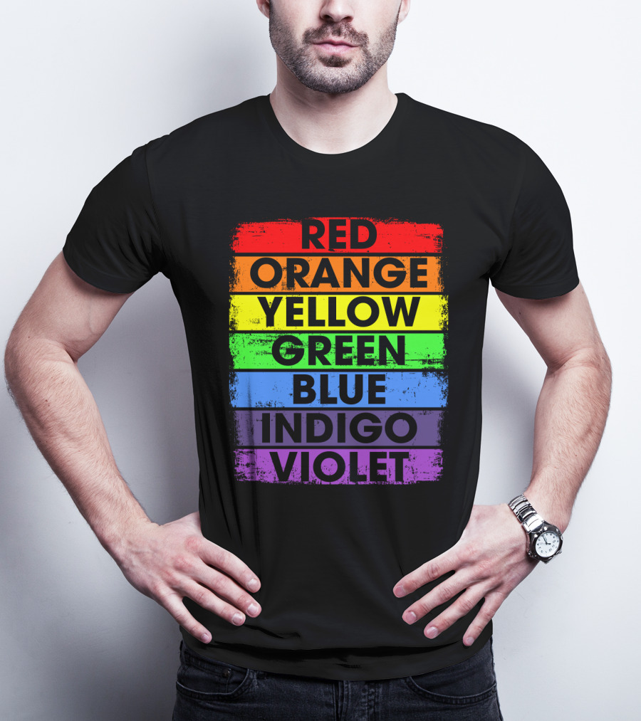 Colors Of The Rainbow Red Orange Yellow Green Blue Indigo Violet T-Shirt