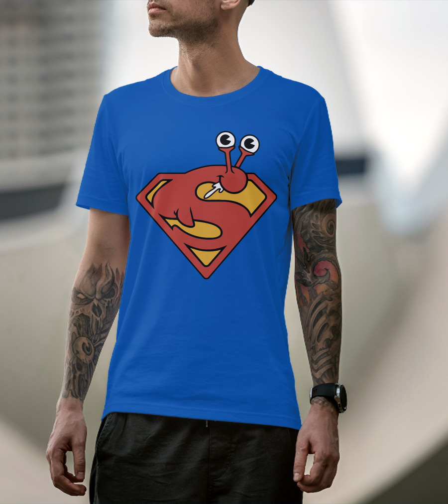 SuperSlug Funny Parody Red And Yellow Logo With Big Eyes T-Shirt