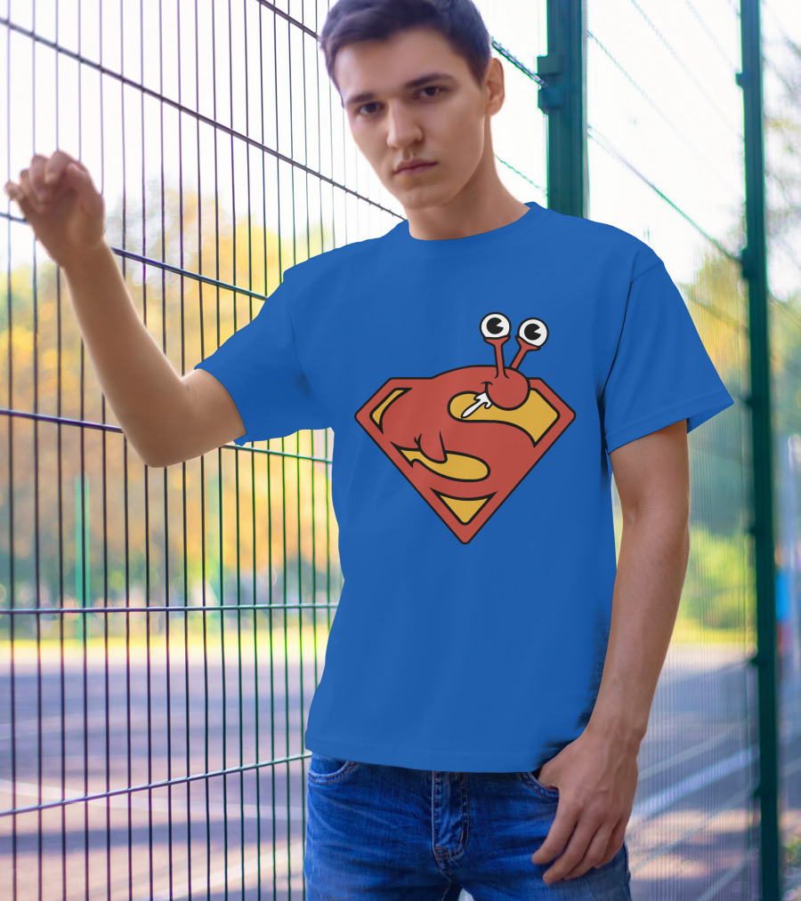 SuperSlug Funny Parody Red And Yellow Logo With Big Eyes T-Shirt