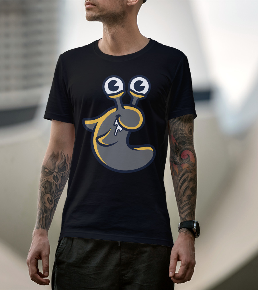 Slug Cartoon Character With Big Eyes And Smile T-Shirt