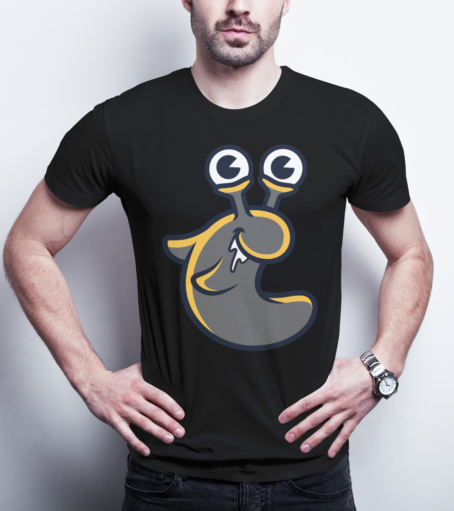Slug Cartoon Character With Big Eyes And Smile T-Shirt