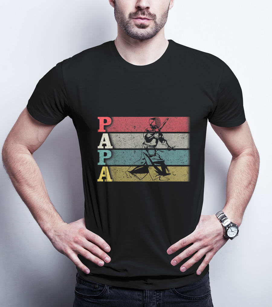 Papa Vintage Kendo Retro Dad Fathers Day T-Shirt