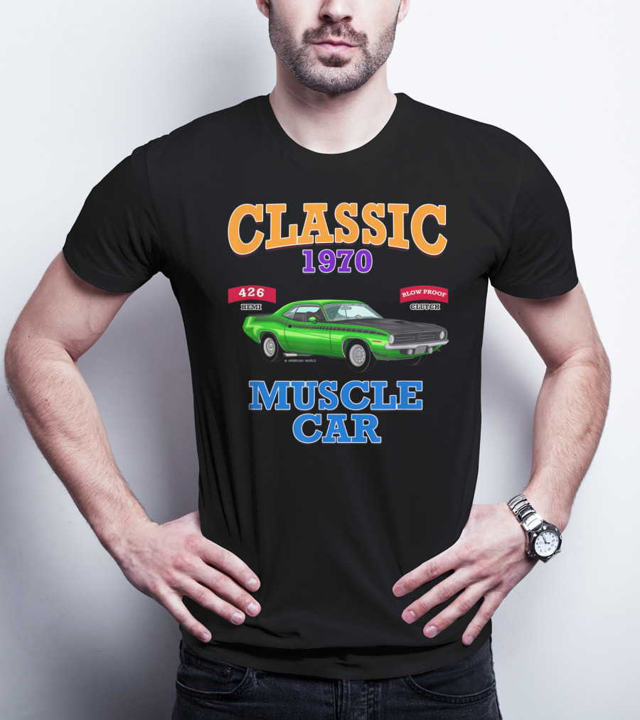 Classic 1970 Muscle Car 426 Hemi Blow Proof Clutch T-Shirt