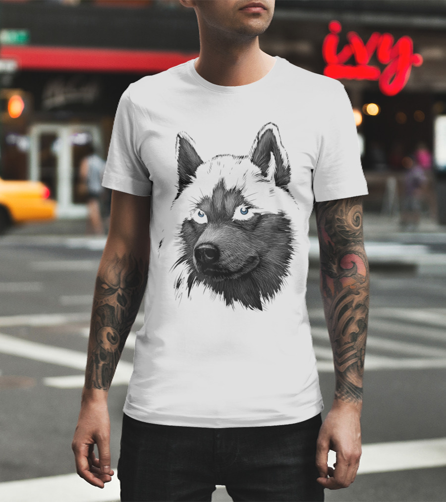 Classic Siberian Husky Lover Blue-Eyed Canine T-Shirt