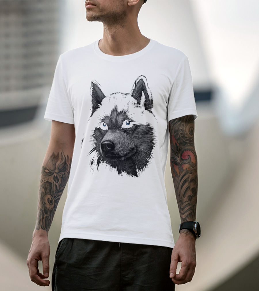 Classic Siberian Husky Lover Blue-Eyed Canine T-Shirt