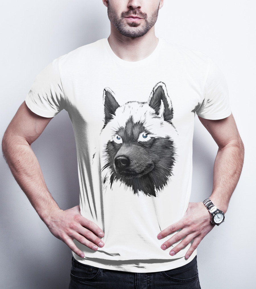 Classic Siberian Husky Lover Blue-Eyed Canine T-Shirt