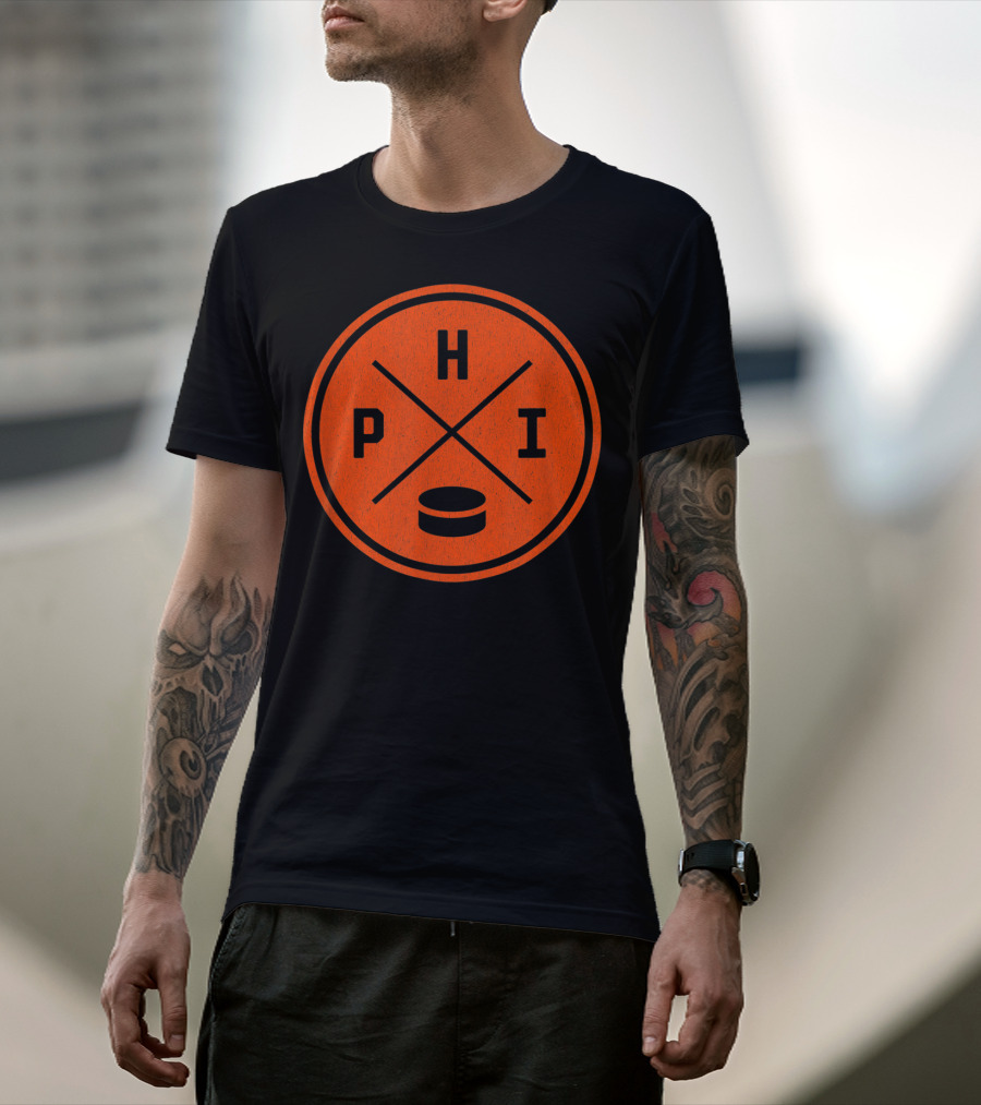 PHI Classic Philadelphia Hockey Puck Emblem T-Shirt
