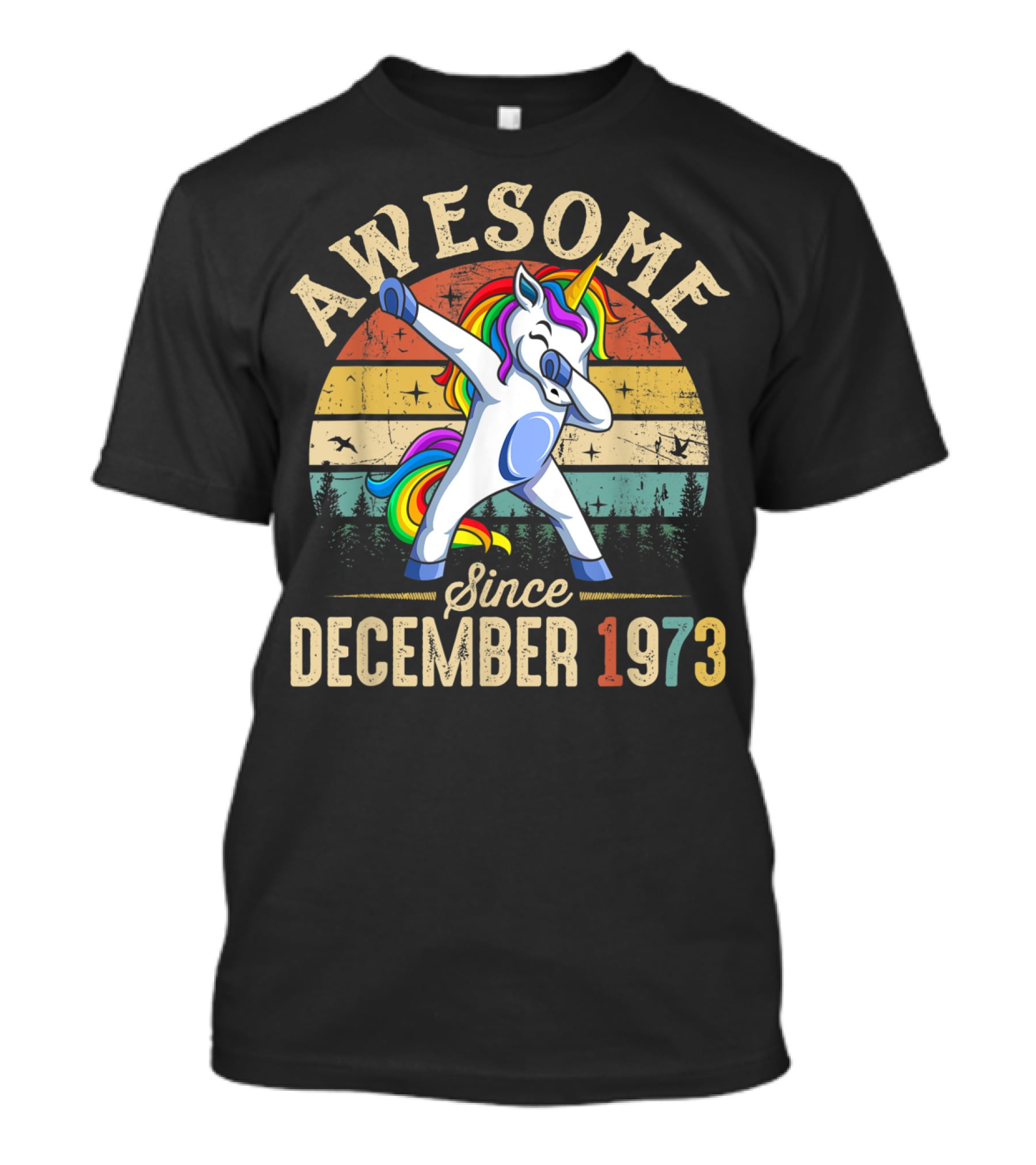 Awesome Dabbing Unicorn Since December 1973 T-Shirt