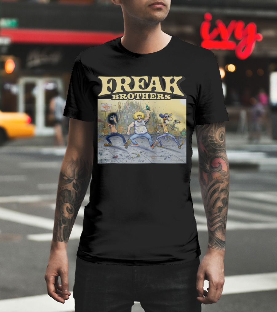 Freak Brothers Lucky Protest Day In The City T-Shirt