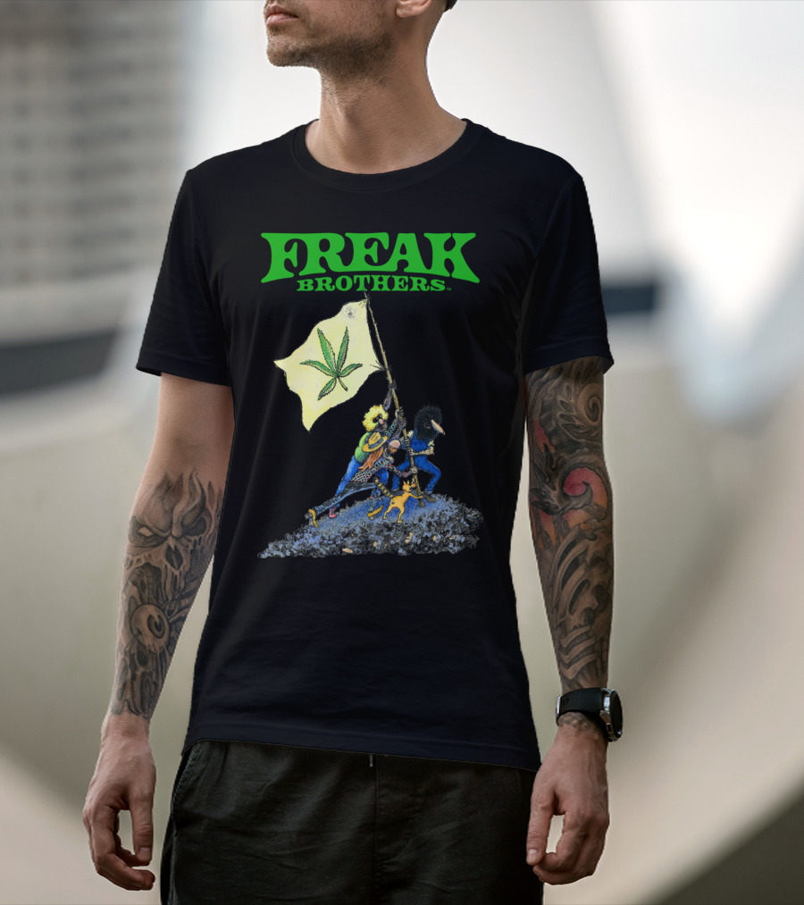 Freak Brothers Cannabis Flag Iconic Comic T-Shirt