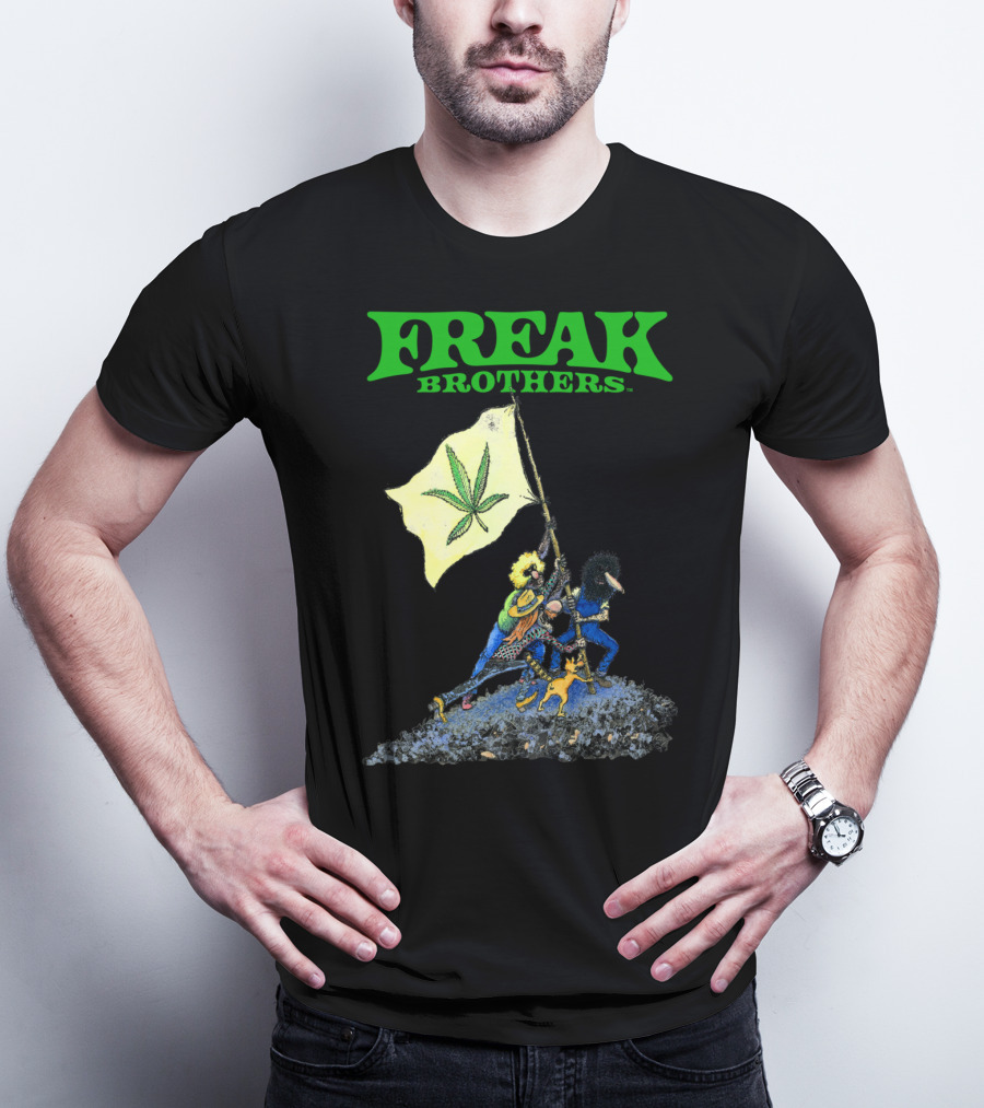 Freak Brothers Cannabis Flag Iconic Comic T-Shirt