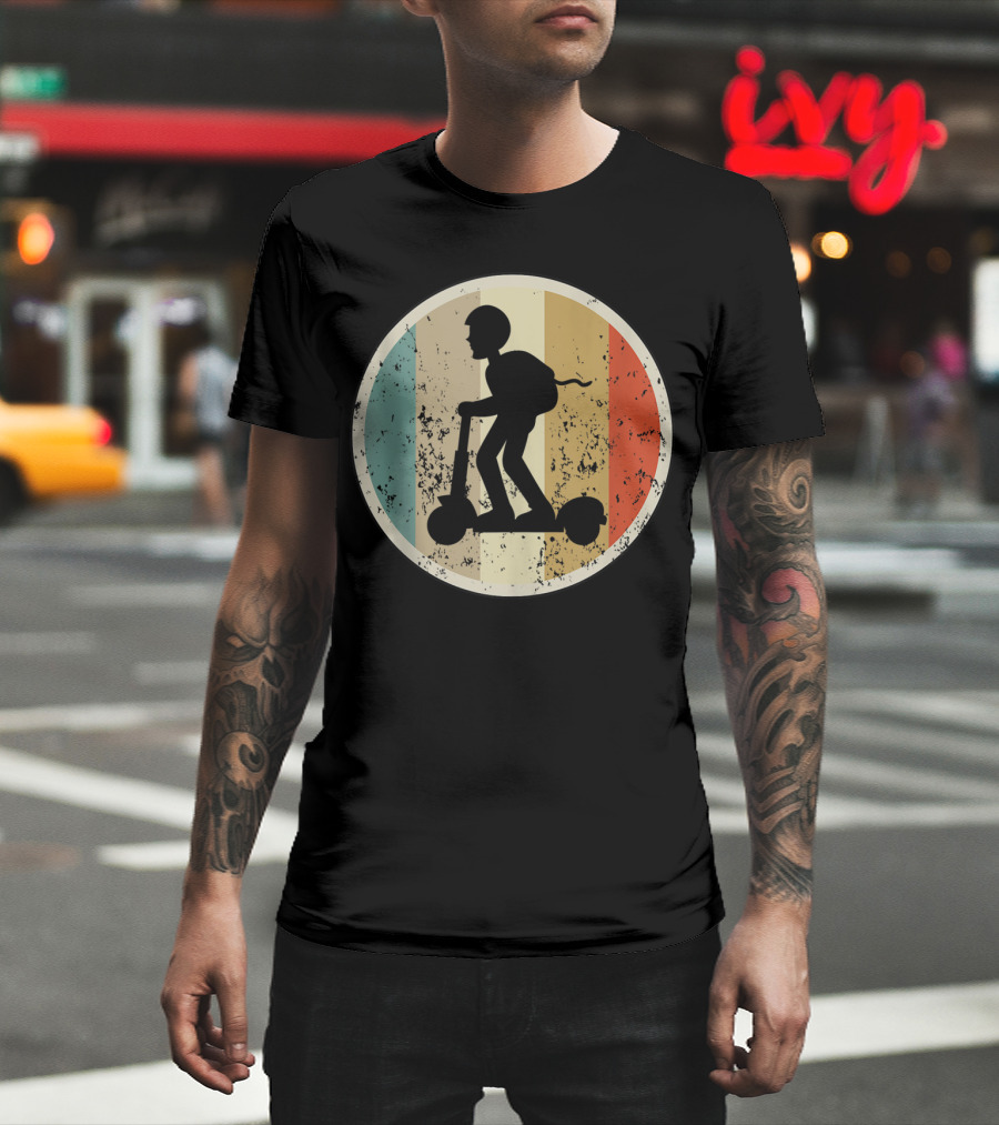Escooter Electric Scooter Driver Vintage Retro T-Shirt