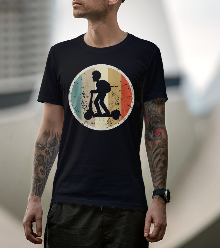 Escooter Electric Scooter Driver Vintage Retro T-Shirt