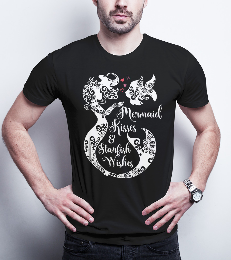 Mermaid Kisses And Starfish Wishes Mandala T-Shirt
