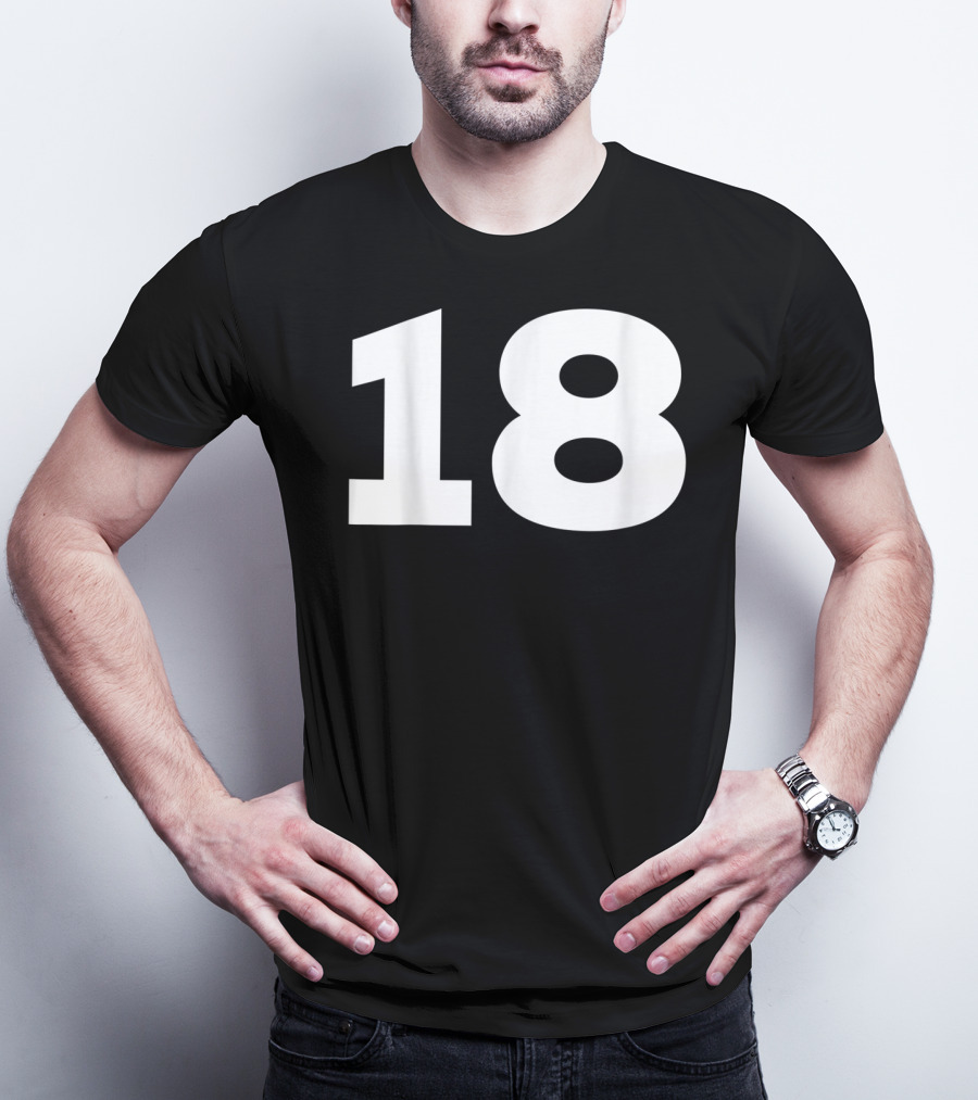 Number 18 Sport Team Fan Jersey Style Group T-Shirt