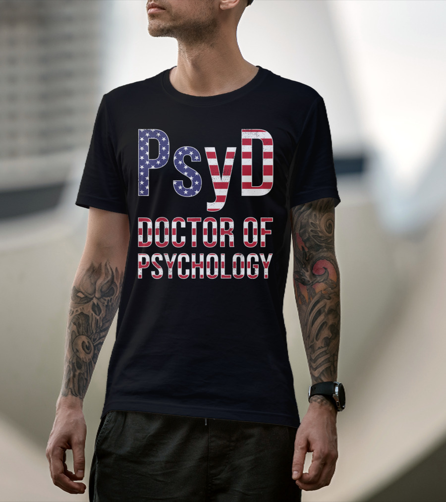 Psyd Doctor Of Psychology American Flag T-Shirt