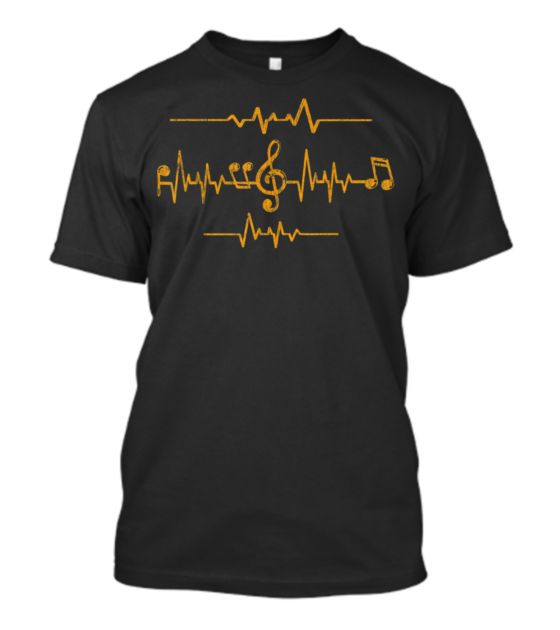 Retro Vintage Music Note Heartbeat EKG Treble Clef T-Shirt