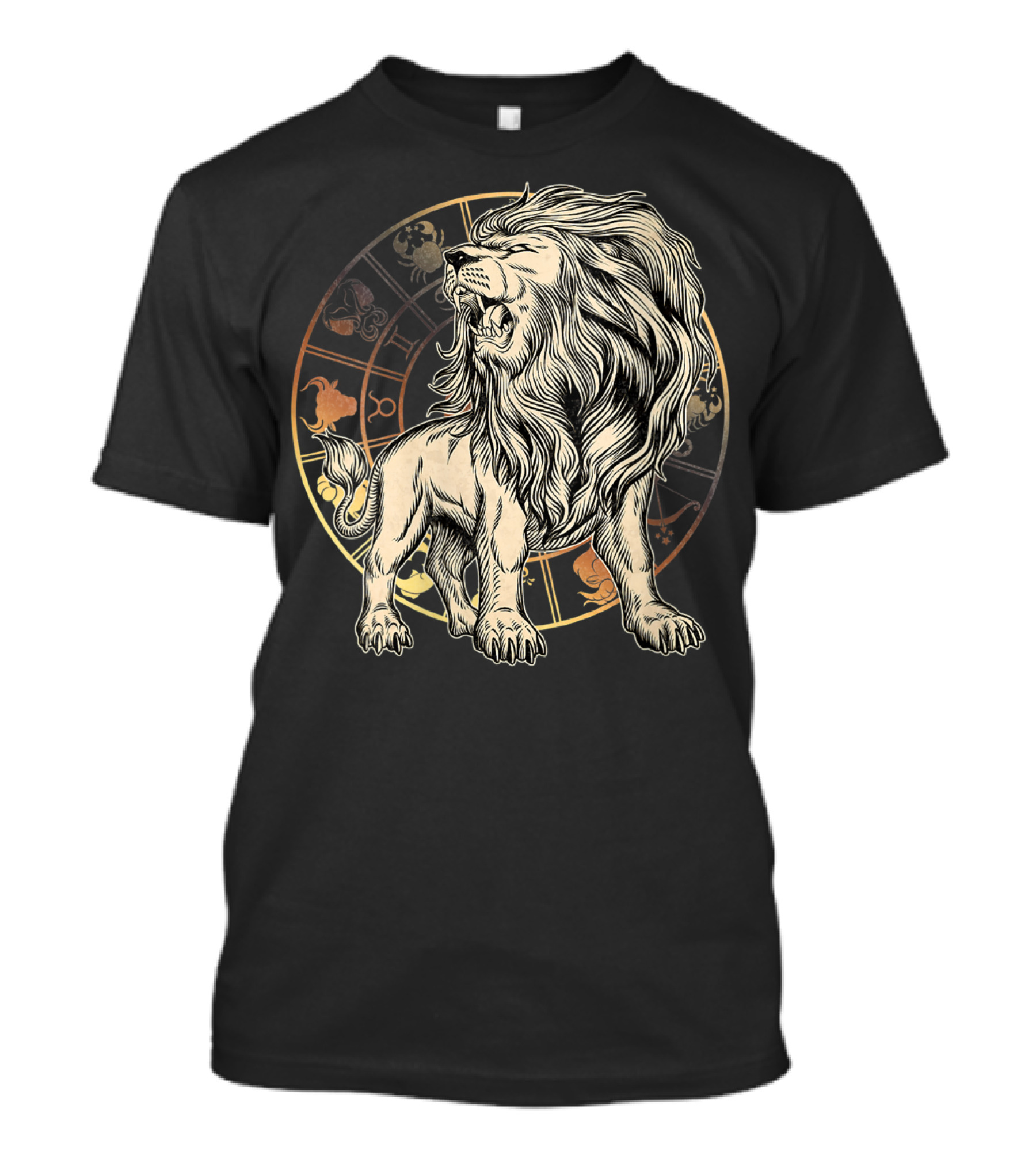 Leo Zodiac Lion Born In July August Astrology Circle T-Shirt