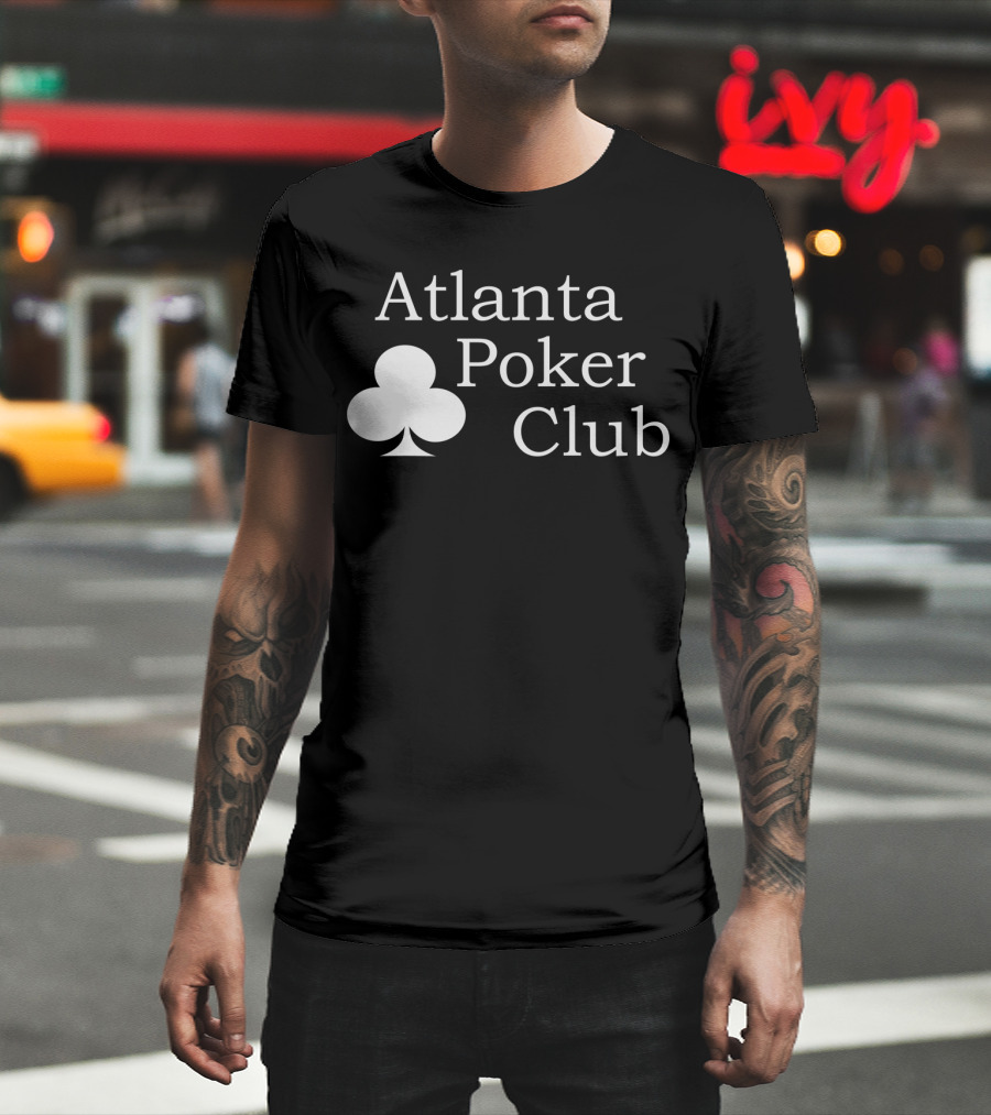 Atlanta Poker Club Classic Big White Club T-Shirt