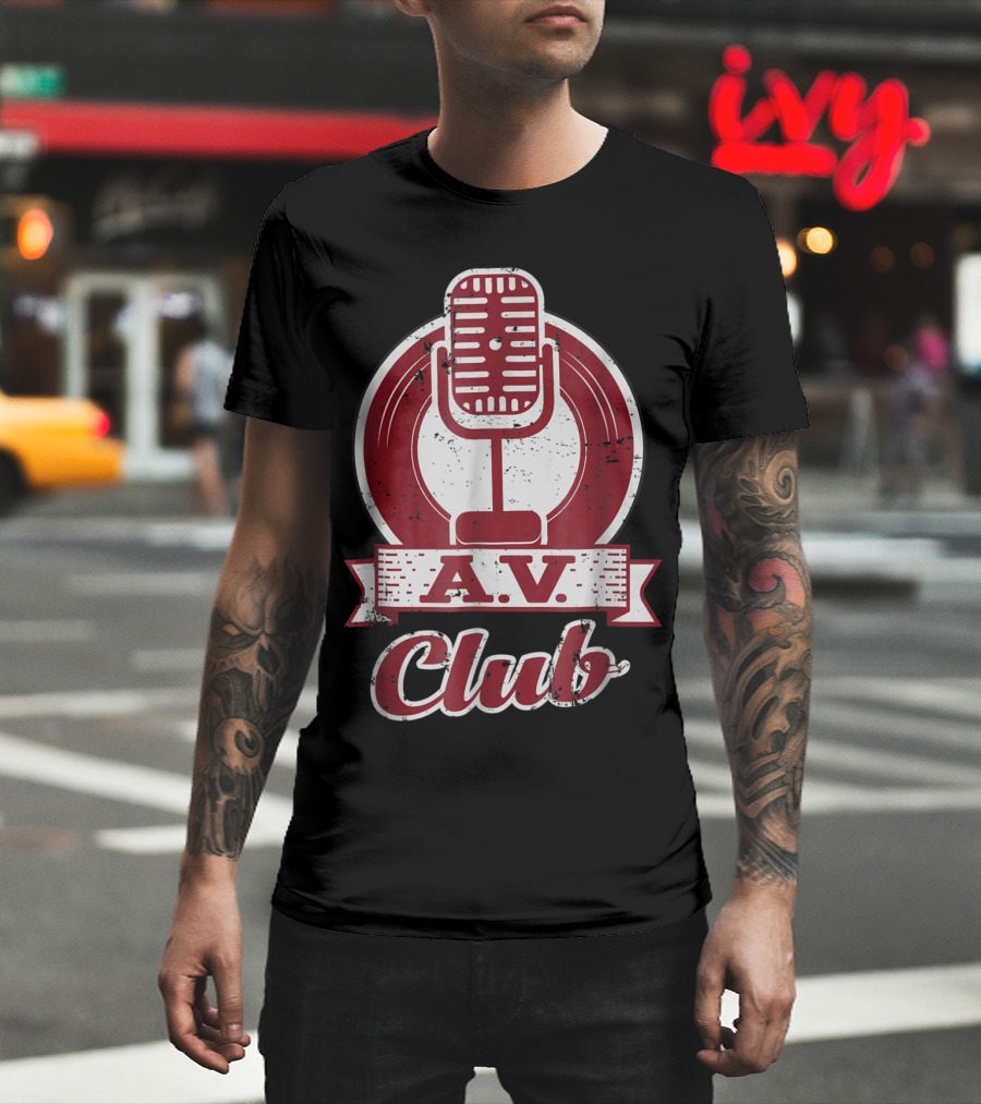 A.V. Club Vintage Microphone Emblem T-Shirt