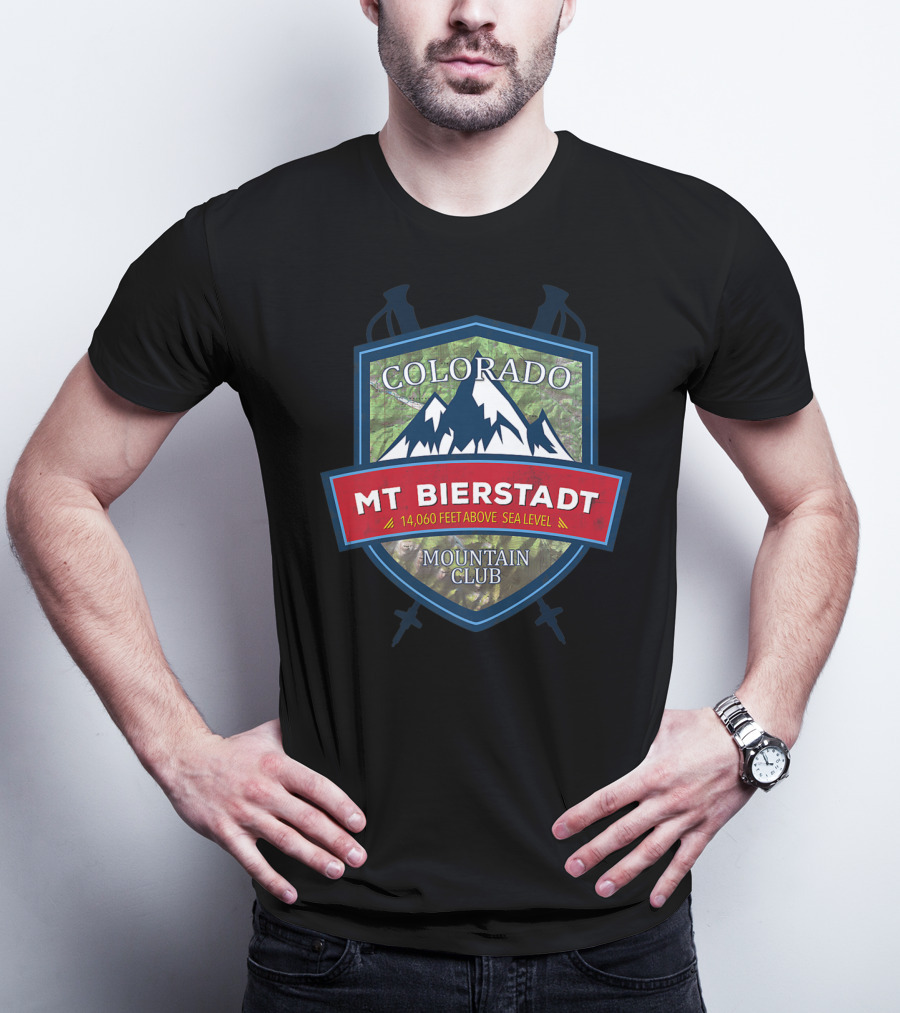 Colorado Mt Bierstadt 14,060 Feet Above Sea Level Mountain Club Hiking T-Shirt