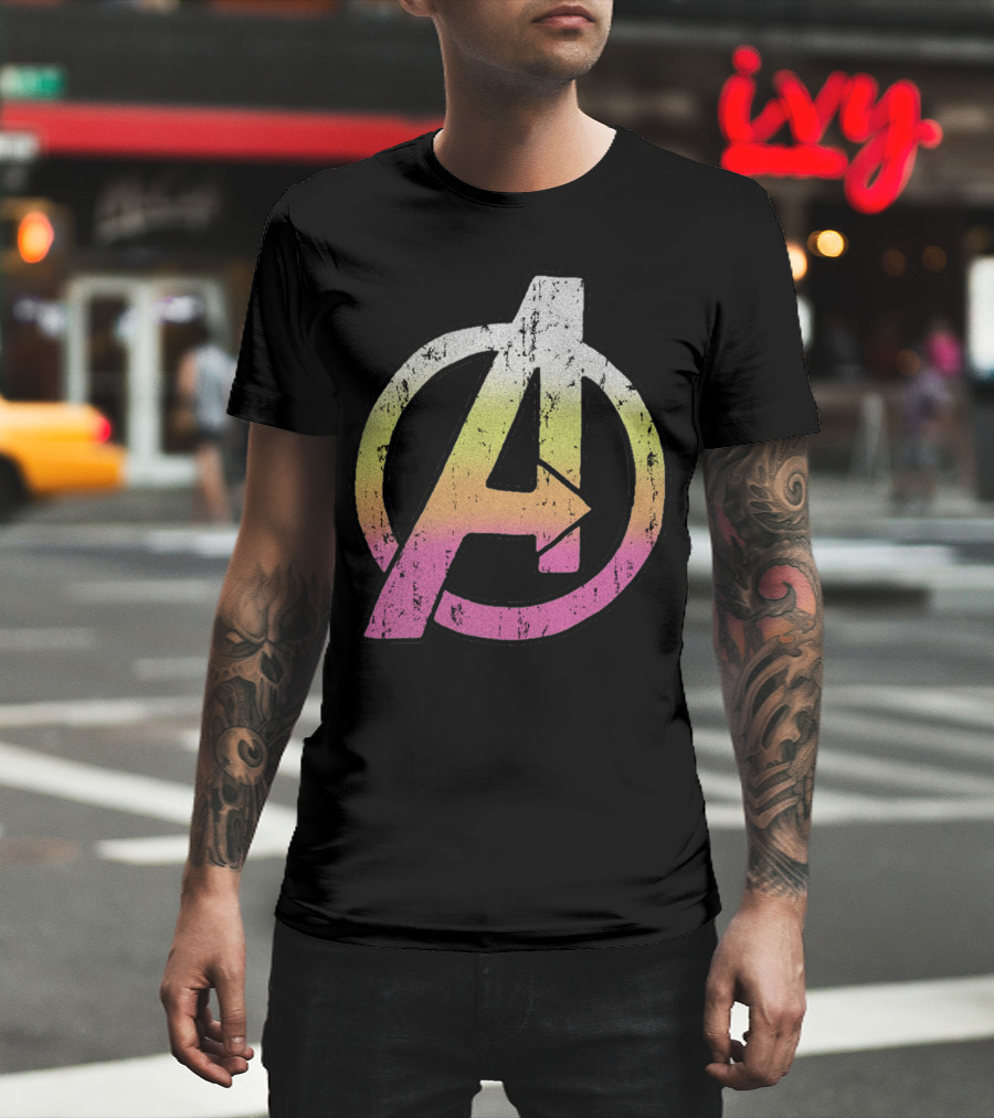 Marvel Avengers Colorful Distressed Classic T-Shirt