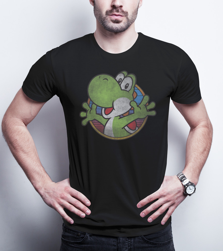 Super Mario Yoshi Colorful Circle Emblem T-Shirt