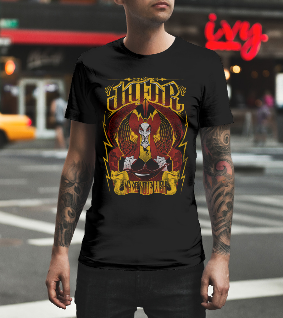 Disney Aladdin Jafar Make Your Wish Magical Lamp Villain T-Shirt