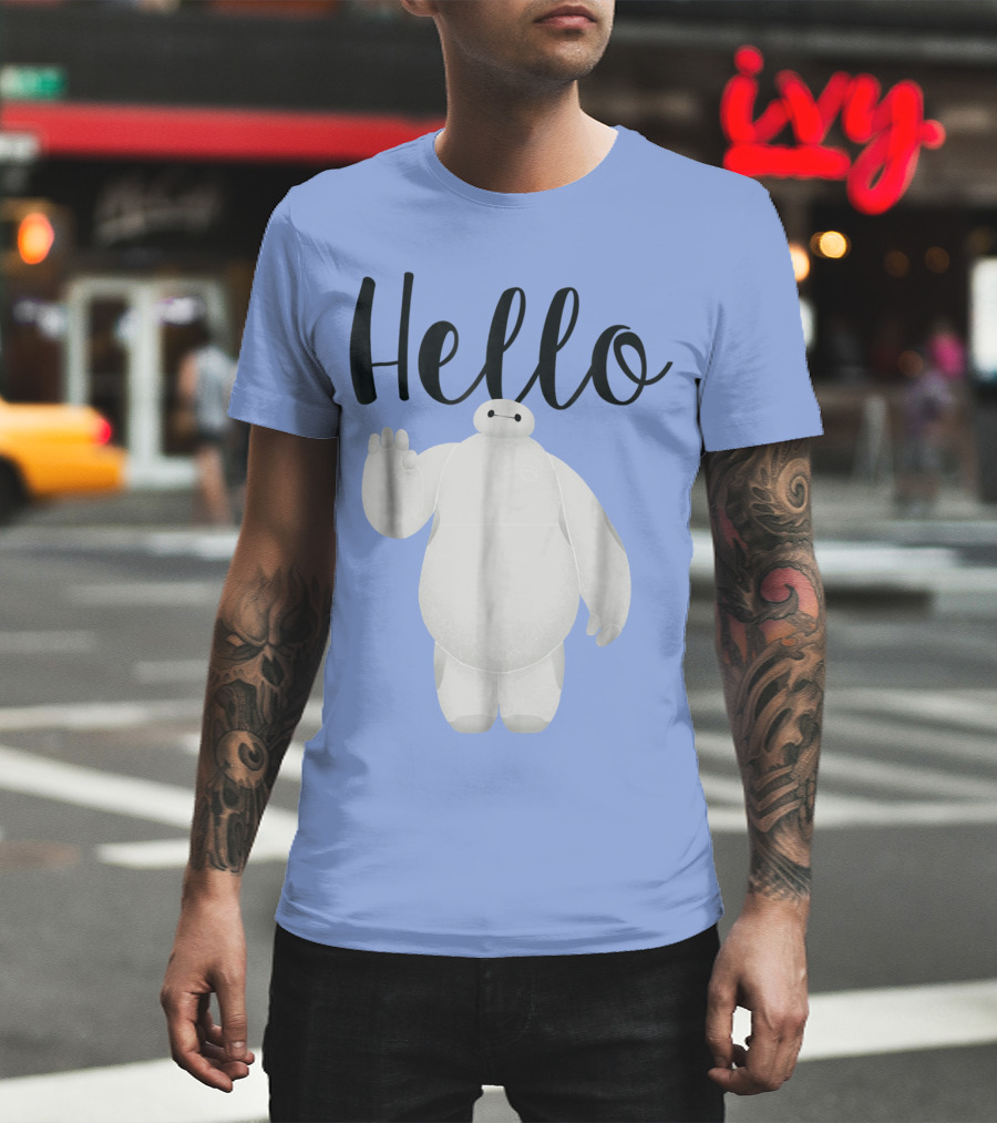 Disney Big Hero 6 Baymax Hello Wave Greetings T-Shirt