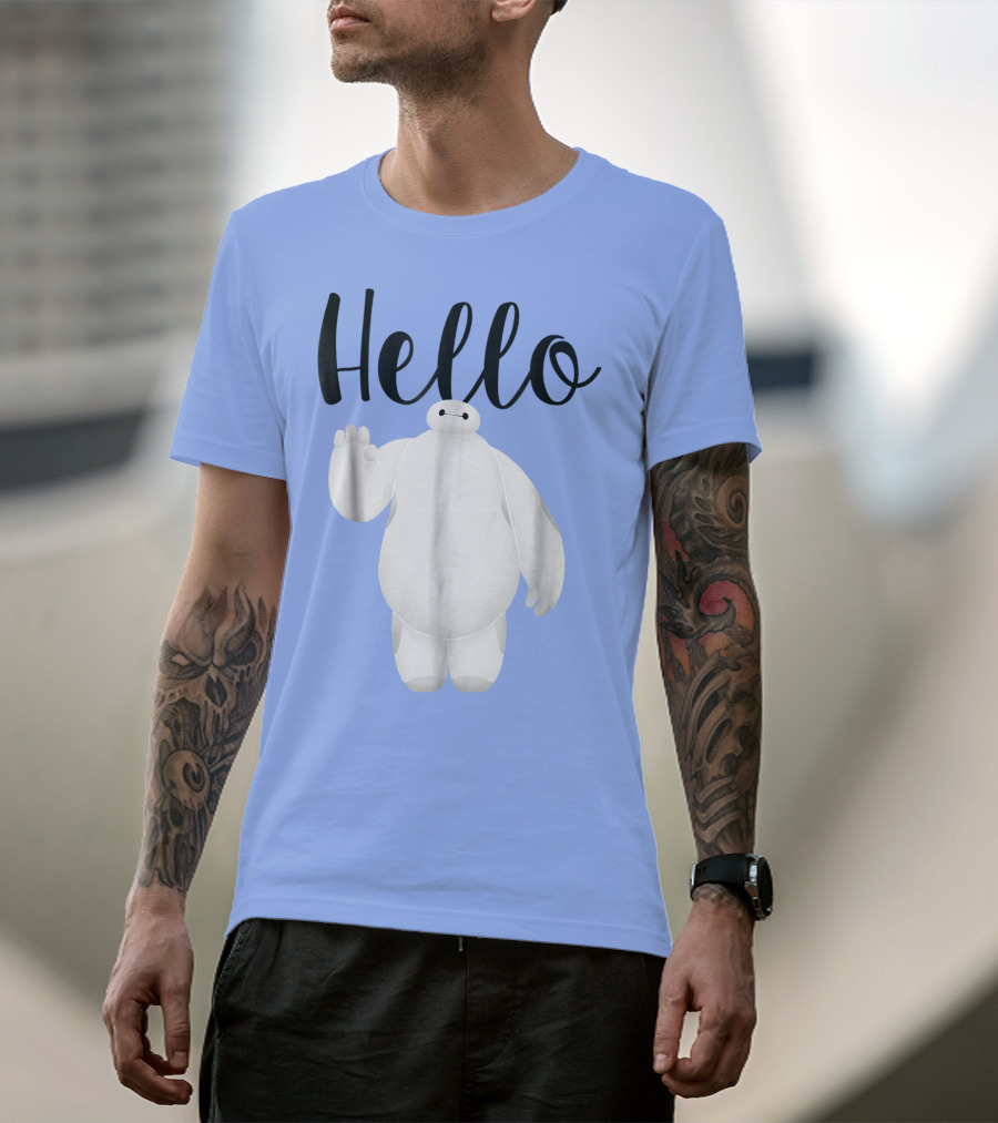 Disney Big Hero 6 Baymax Hello Wave Greetings T-Shirt