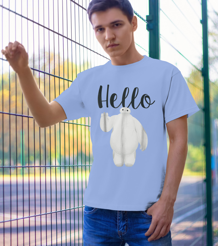 Disney Big Hero 6 Baymax Hello Wave Greetings T-Shirt
