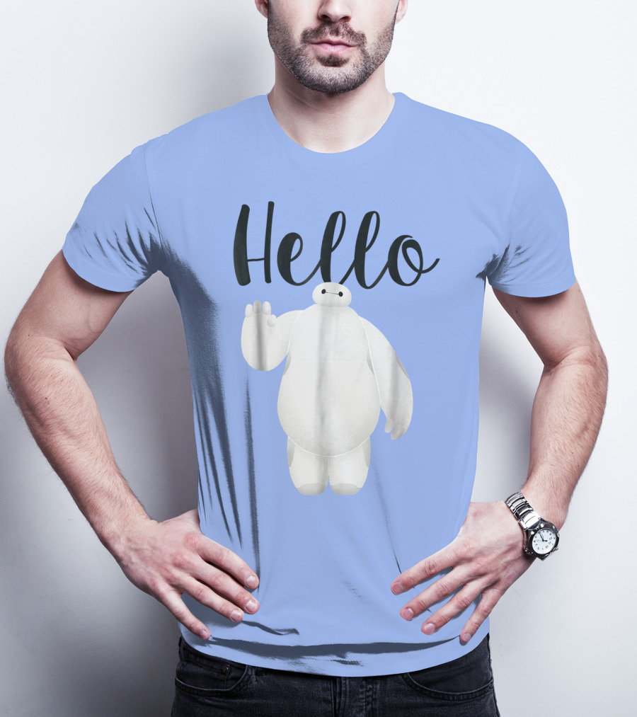 Disney Big Hero 6 Baymax Hello Wave Greetings T-Shirt