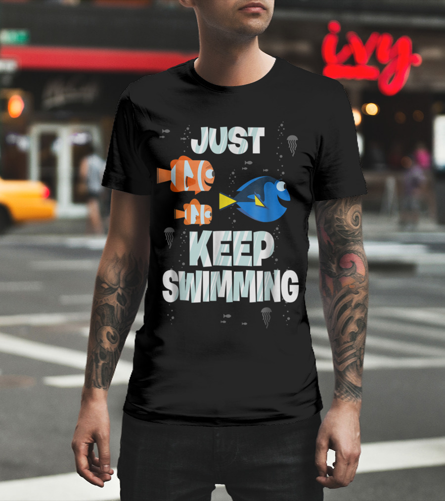 Disney Finding Dory Just Keep Swimming With Marlin And Nemo T-Shirt