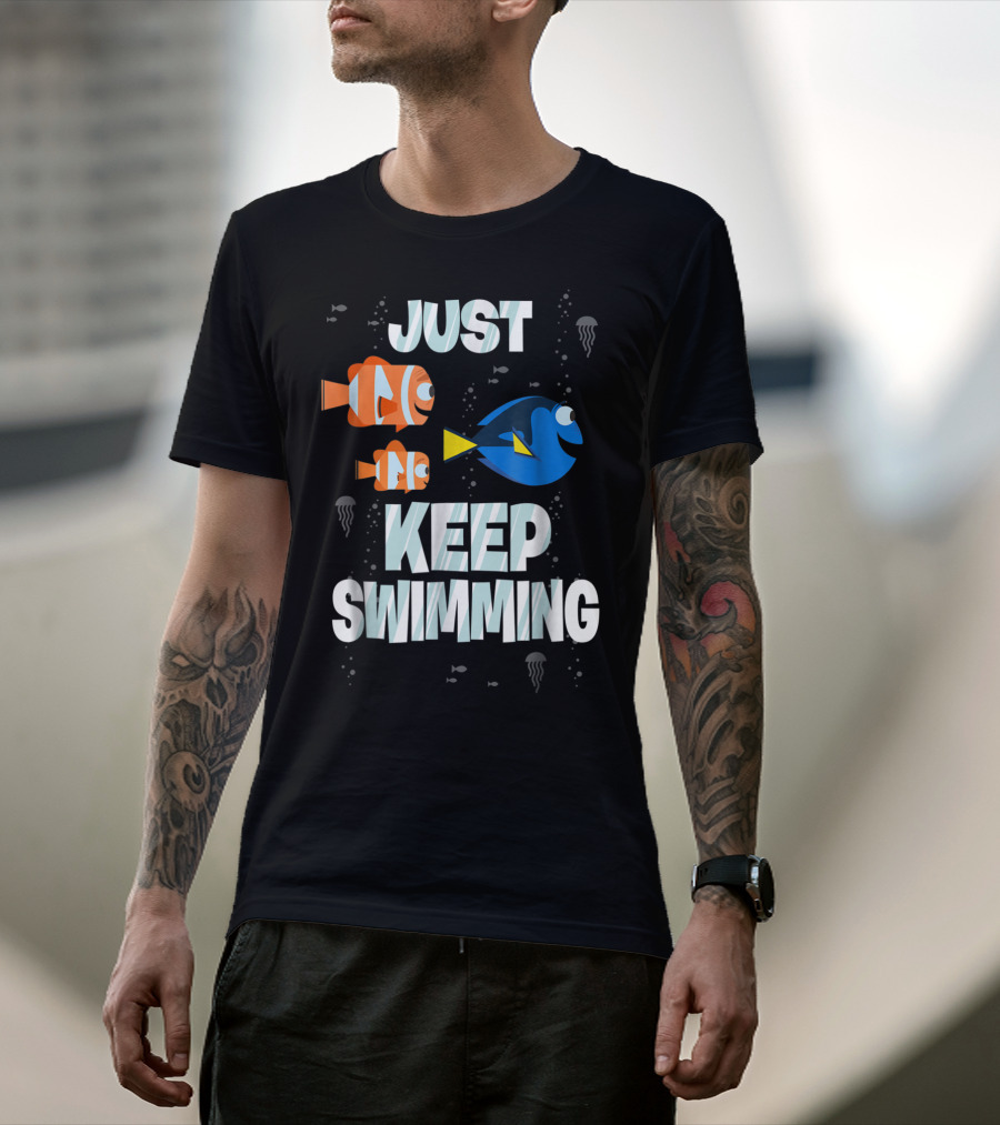 Disney Finding Dory Just Keep Swimming With Marlin And Nemo T-Shirt