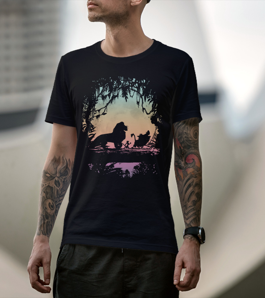Disney Lion King Gradient Jungle Adventure Silhouette Trio T-Shirt