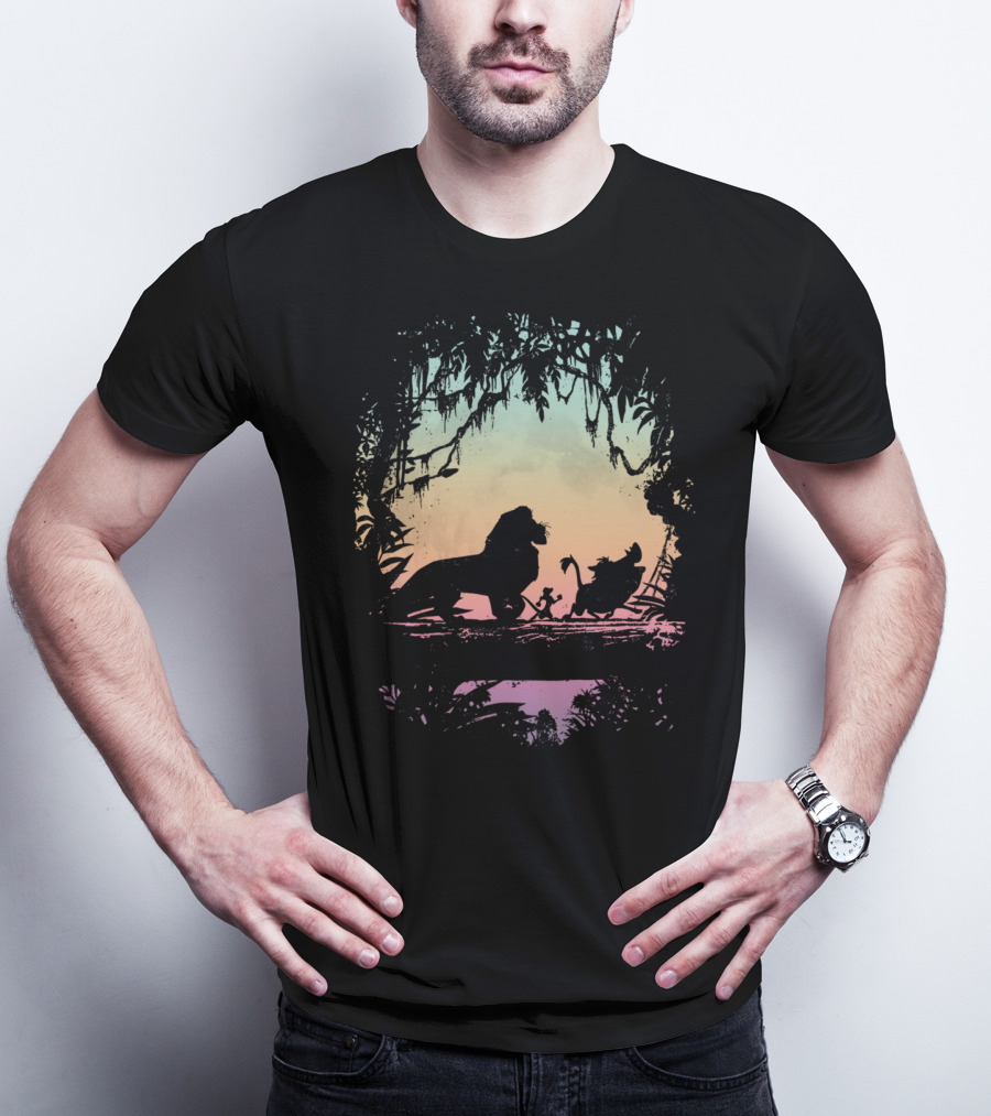 Disney Lion King Gradient Jungle Adventure Silhouette Trio T-Shirt