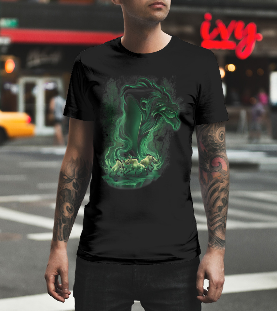 Disney Lion King Scar And Hyenas Green Smoke T-Shirt