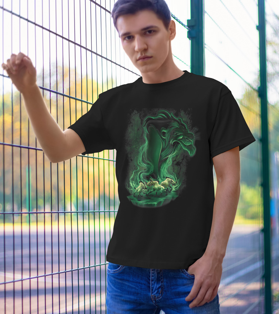 Disney Lion King Scar And Hyenas Green Smoke T-Shirt