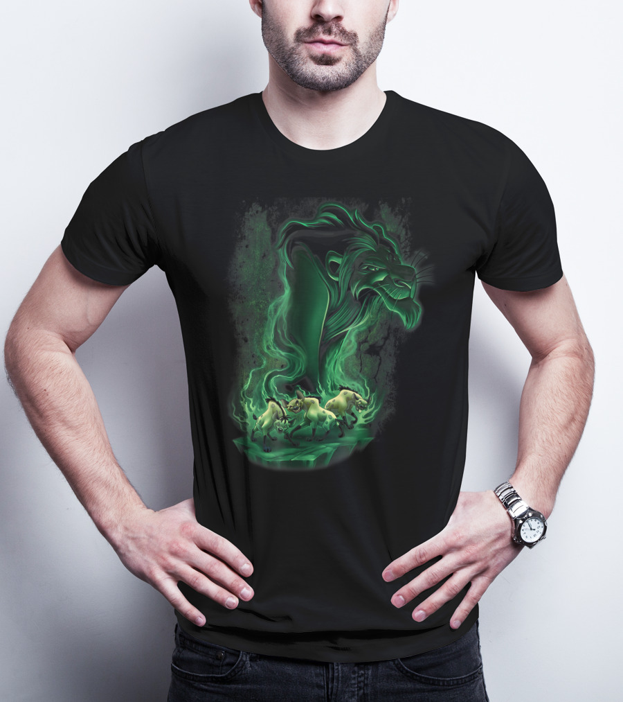 Disney Lion King Scar And Hyenas Green Smoke T-Shirt