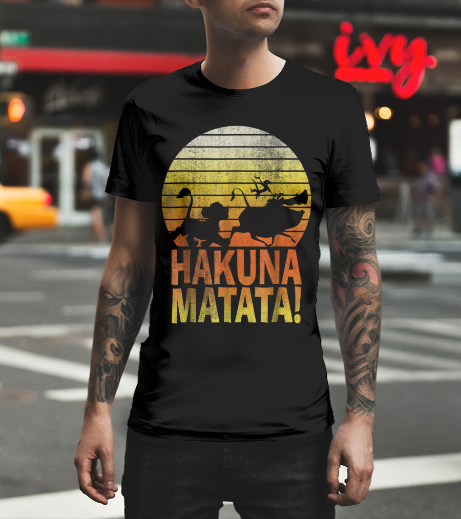 Disney Lion King Simba Pumbaa Timon Hakuna Matata Sunset T-Shirt