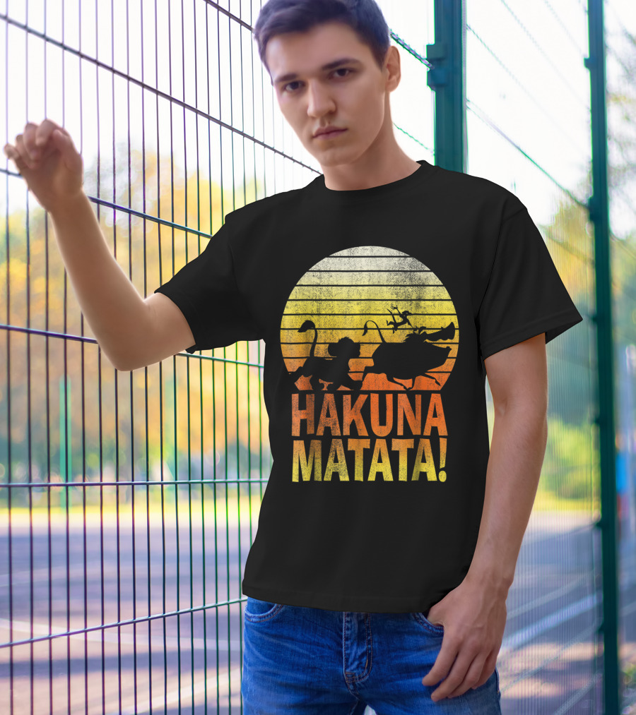 Disney Lion King Simba Pumbaa Timon Hakuna Matata Sunset T-Shirt
