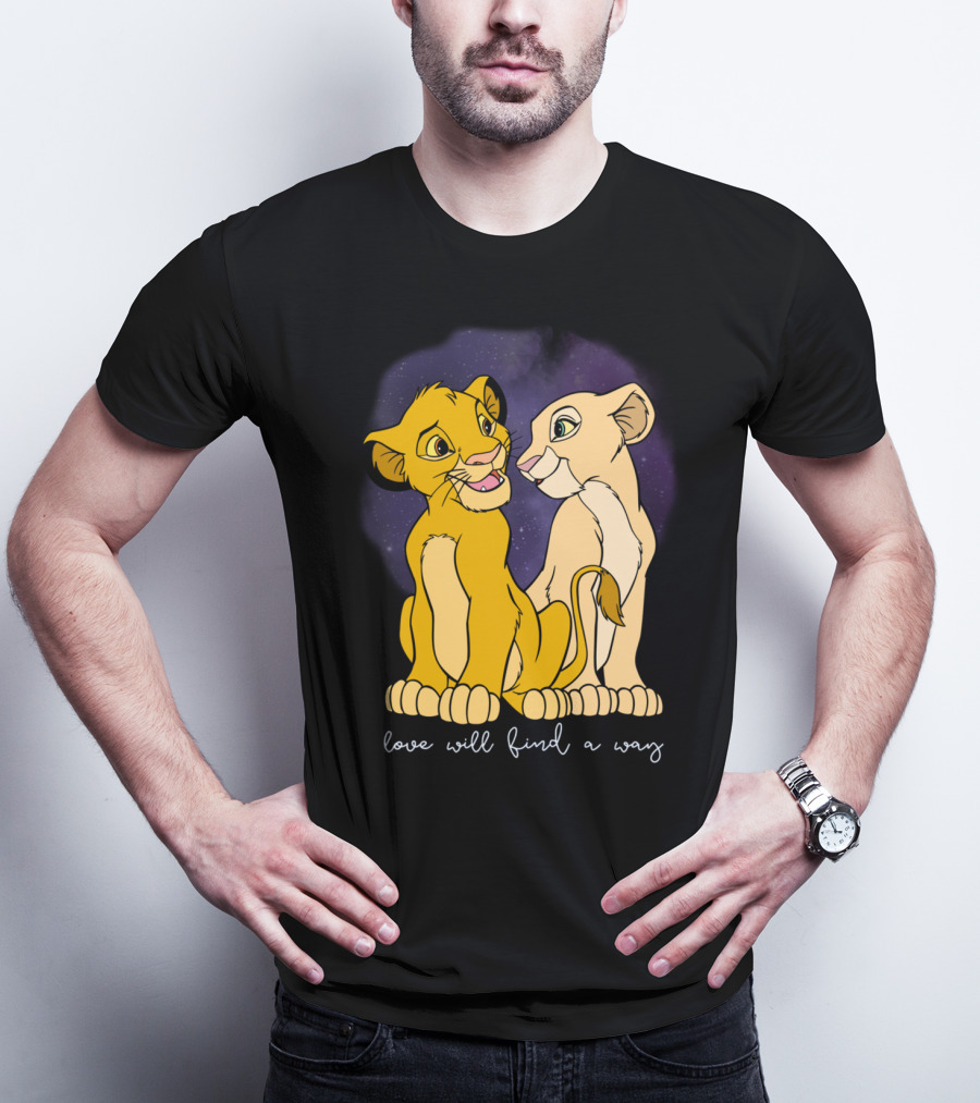 Simba Nala Love Will Find A Way Disney Lion King Valentines T-Shirt