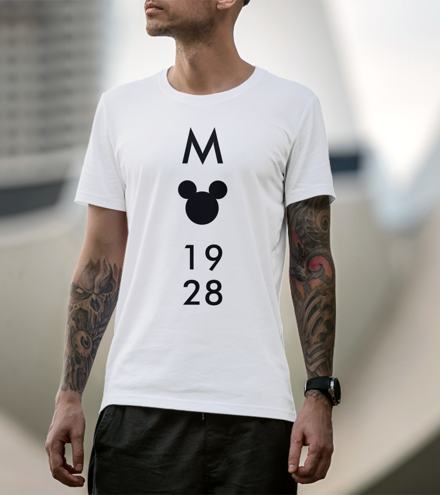 Mickey Mouse 1928 Iconic Disney M Logo Head T-Shirt