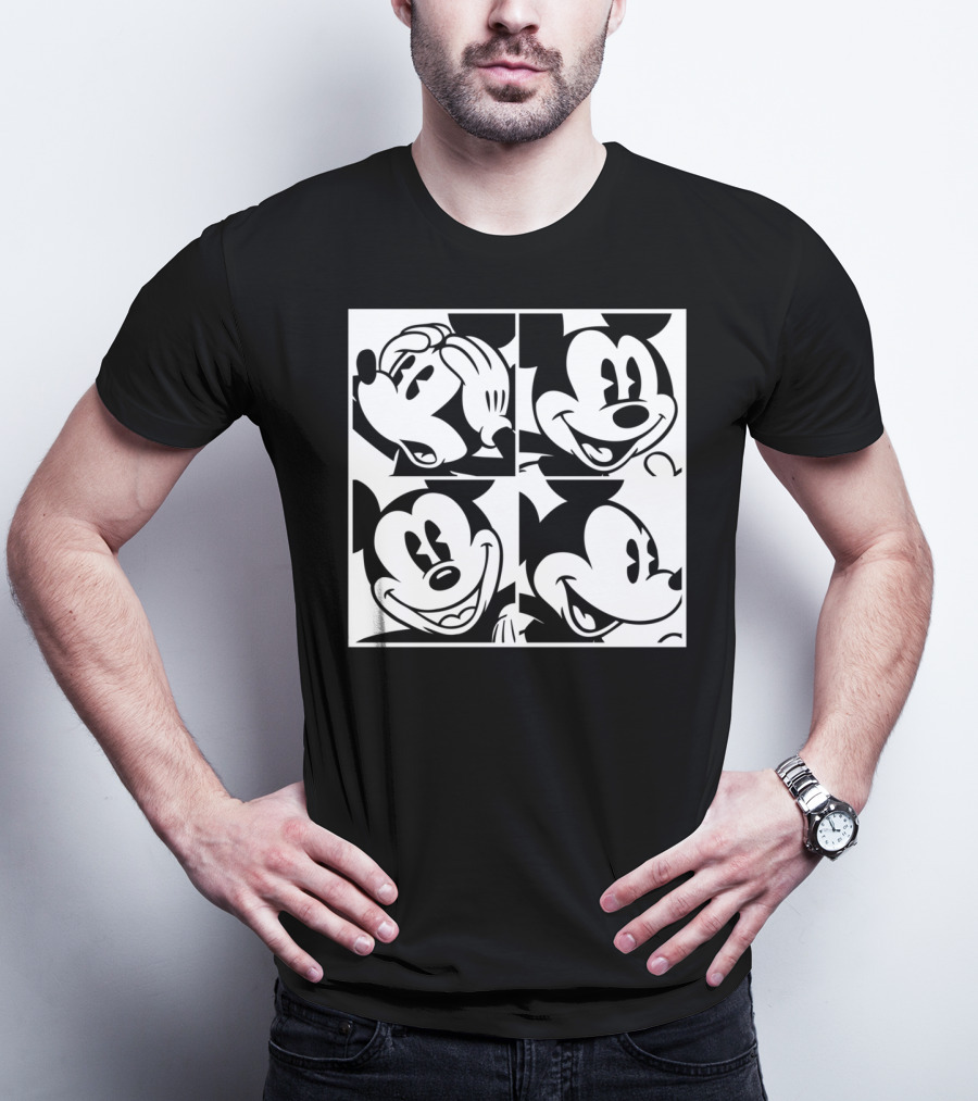 Disney Mickey Mouse Classic Expressions In Four Squares T-Shirt