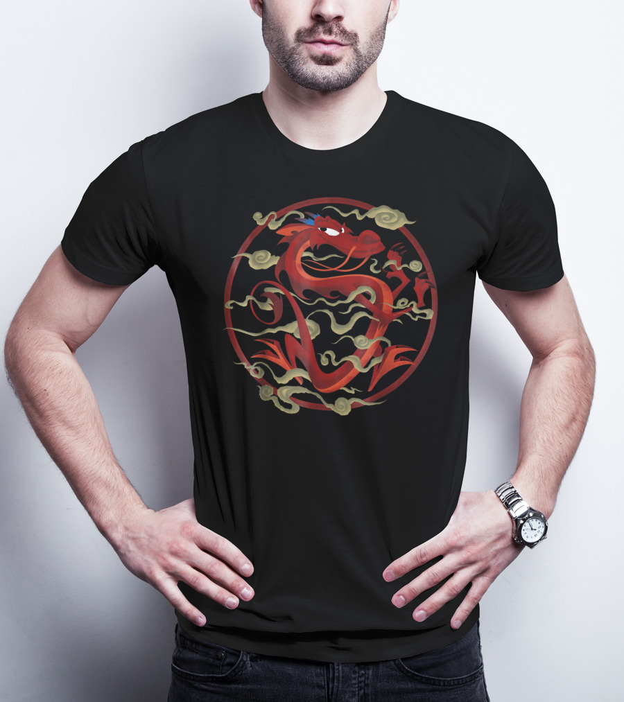 Disney Mulan Mushu Dragon Circle T-Shirt